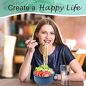 GMAEURL Ramen Bowl Set Microwave Ramen Cooker Noodle Bowl With Lid And Chopsticks BPA Free/Food Grade For Office College Dorm Room Instant Cooking Dishwasher Safe