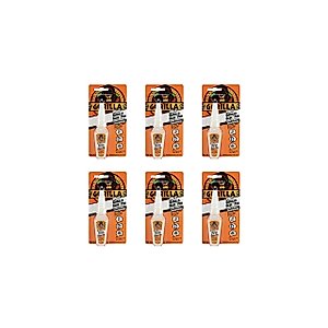 Gorilla White Glue Pen, Waterproof, .75 ounce Precision Tip Bottle, White, (Pack of 6)