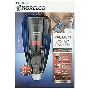 Philips Norelco BeardTrimmer 7300, vacuum trimmer with adjustable length settings (Model # QT4070/41)