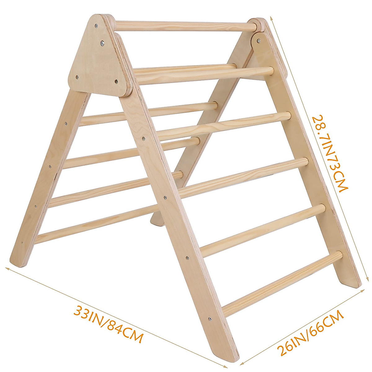 MyHarney 3-in-1 Wooden Climbing Ladder Toys, Climbing Gym Set for Toddlers, Triangle Toddler Boys & Girls Climber Toys with Ramp, Toddler Slide Ladder for Home Indoor Playground 2-6yrs Old