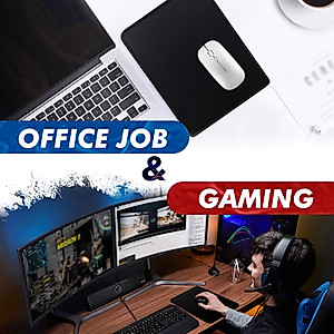 3 Mouse Pad Stitched Edges Premium-Textured Large Mouse Pads Mat Natural Non-Slip Rubber Base Mousepad for Laptop, Computer & PC, 11 x 8.7 inches, Black