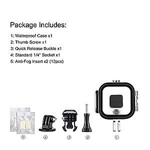 SOINSUN 60m Waterproof Dive Housing Case with Bracket Accessories for GoPro Hero 5 Session Hero 4 Session Hero Session Cameras