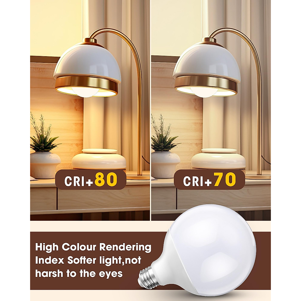 Tujoe LED Globe Light Bulbs G120 Globe Bulb Warm White 3000k Dimming Light Bulbs E26 Base LED Globe 15w Large Light Bulb for Indoor Room Lighting Home Decoration(4 Pcs)