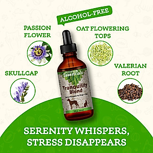 Animal Essentials Tranquility Blend for Dogs & Cats - Calming Supplement, Valerian Root, Liquid Drops, Herbal Formula - 2 Fl Oz