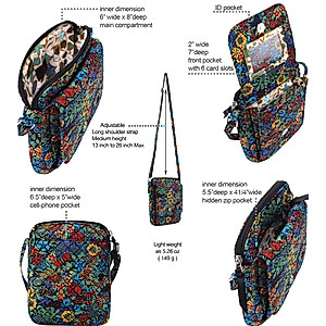 Brentano Cotton quilted small crossbody wallet purse (DESERT BLOOM)