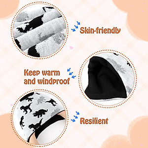 Duoyeree Kids Beanie Hat for Boys Girls Pom-pom Kint Hats Cozy Lining Winter Skull Cap White Grey