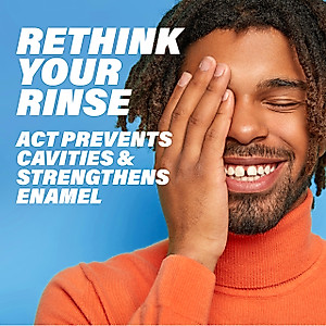 ACT Total Care Zero Alcohol Anticavity Fluoride Mouthwash 18 fl. oz. Kills Bad Breath Germs, Fresh Mint