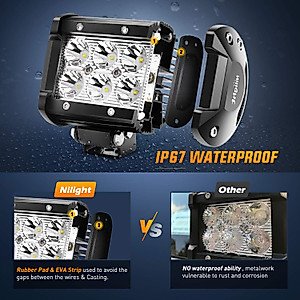 Nilight Led Pods 2Pcs 18W 1260LM Spot Led Off Road Lights Super Bright Driving Fog Boat Lights Led Work Light Bar for Trucks Pickup Golf Cart SUV ATV UTV 4x4 Van Camper,2 Years Warranty