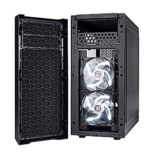 Fractal Design Focus G - Mid Tower Computer Case - ATX - High Airflow - 2X Fractal Design Silent LL Series 120mm White LED Fans Included - USB 3.0 - Window Side Panel - Black