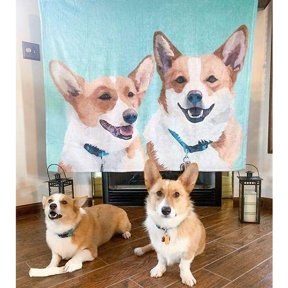 Personalized Dog Portrait Blanket Custom Blankets & Throws with Photo Christmas New Year Birthday Gifts Blanket Pet Dog | Cat Lover | Dog Mom |Cat Lady |Mother |Adults |Men |Women Gifts 30"×40"