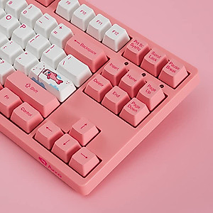 Akko TKL Wired Gaming Mechanical Keyboard, Programmable with OEM Profiled PBT Dye-Sub Keycaps and N-Key Rollover, Tokyo 87-Key Pink Keyboard for PC/Laptop/Mac (Cream Yellow Switch)