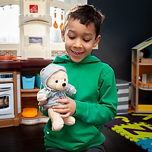 Tonsillectomy Gift Get Well Soon Teddy Bear with Goodbye Tonsils Children's Book Gift Set, Kids Tonsillectomy Recovery - Blue Gray Hoodie