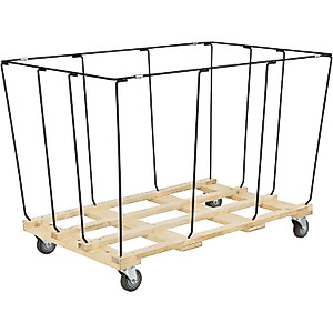 Global Industrial 24 Bushel, Blue Vinyl Basket Bulk Truck, Unassembled