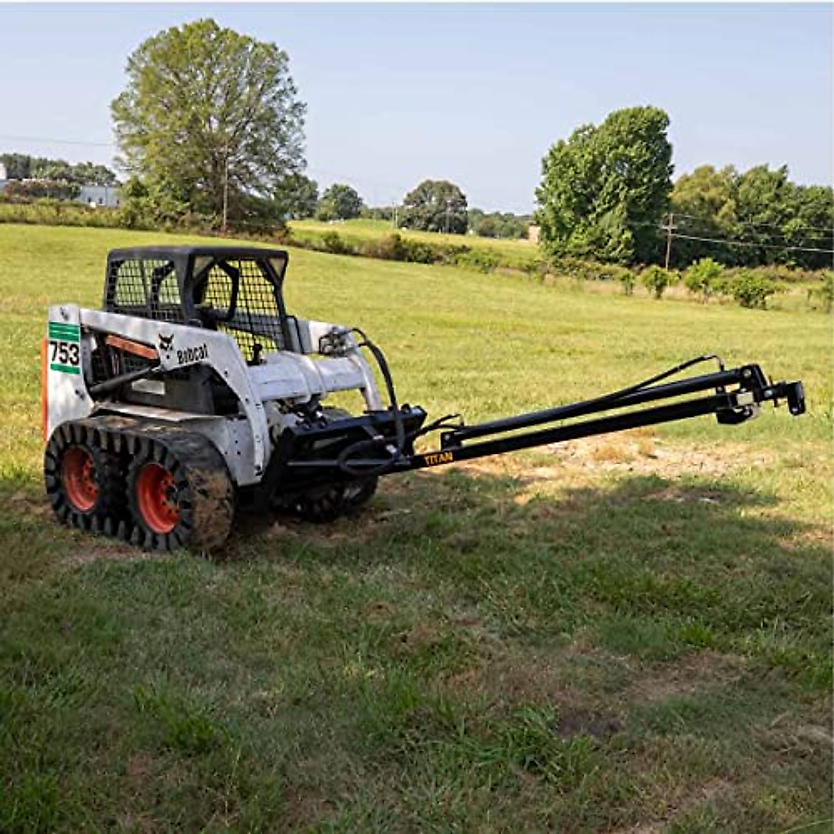 Titan Attachments 20 FT Economy Telescoping Hydraulic Skid Steer Truss Boom with 120-inch Reach