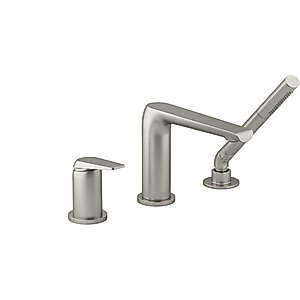 KOHLER K-97360-4-BN AVID™ 3 HOLE BATH FILLER W/HANDSHOWER