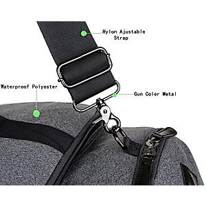 Waterproof Travel Sport Duffel Backpack Weekender bag Hybrid Hiking Rucksack Laptop Backpack for College HB-26 (Grey)