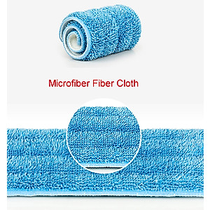 JDWG 4 Pack Mop Head Replacements Mop Pads Microfiber Cleaning Pads for Most Spray Mops and Reveal Mops, Wet & Dry Home & Commercial Cleaning. (Blue)