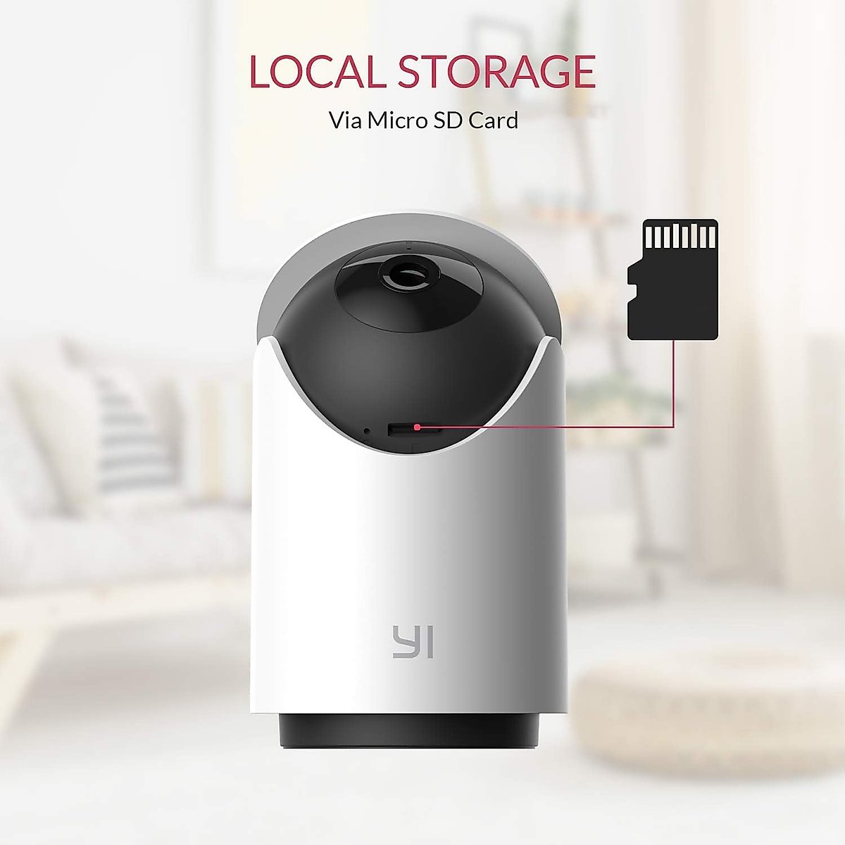 YI Pet Security Camera 1pc, 1080p 360-degree Pan-Tilt Smart Indoor IP Cam with Night Vision, 2-Way Audio, Motion-Tracking，Human Detection, Phone App, Compatible with Alexa and Google