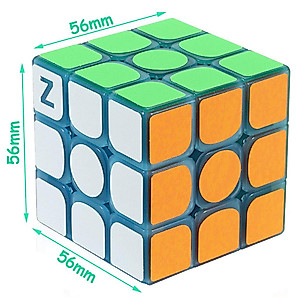 TANCH Blue Fluorescent Speed Cube 3x3x3 Glow in The Dark Luminous Magic Cube Puzzle Toy