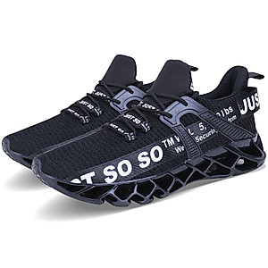 WONESION Mens Breathable Walking Tennis Running Shoes Blade Slip on Casual Fashion Sneakers