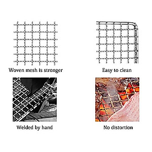 DZRZVD-The Bushcraft Backpacker's Grill Grate - Welded Stainless Steel Mesh (Upgrade Camping Fire Rated)-7.48"X12.6"