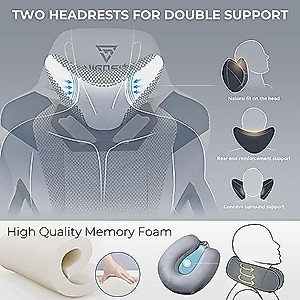 Vigosit Gaming Chair PRO- Gaming Chair with Footrest, Mesh Gaming Chair for Heavy People, Ergonomic Reclining Gamer Computer Chair for Adult, Big and Tall Office PC Chair Gaming (White Blue)