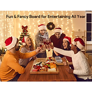 Easoger Bamboo Charcuterie Boards and Knife Set, 3 in 1 Magnetic Extra Large Cheese Board with 3 Bowls, Wedding Gifts, House Warming Gifts for Couples