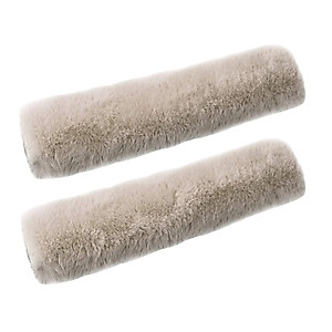 GAMPRO Seat Belt Pads Long 13 inch Faux Rex Rabbit Fur, Soft Comfortable Car Safety Seat Belt Strap Shoulder Pad for Adults and Children 2-Pack(Brown)