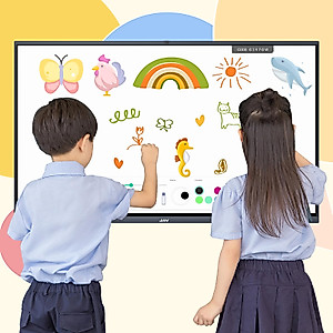 JAV Smart Board, 65'' 4K UHD Interactive Whiteboard, All in One Smartboard for Office, Digital Smart Whiteboard Built in Dual System and 13MP Camera for Classroom (Wall Mount Included)