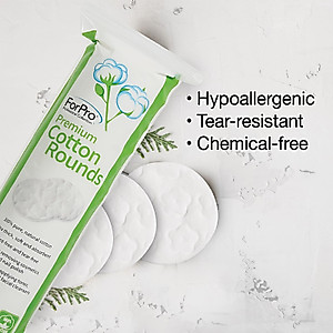 ForPro Professional Collection Premium Cotton Rounds, 100% Cotton, Non-Tearing, Lint-Free, for Cosmetic, Nail, and Personal Use, 2.25", 600-Count (Pack of 6-100 Cotton Rounds)