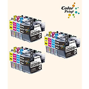 ColorPrint 12-Pack Compatible Ink Cartridge Replacement for Brother LC3019 LC3019XXL Used for MFC-J5330DW MFC-J6530DW MFC-J6730DW MFC-J6930DW MFC J5330DW J6530DW J6730DW J6930DW Printer (3B3C3M3Y)