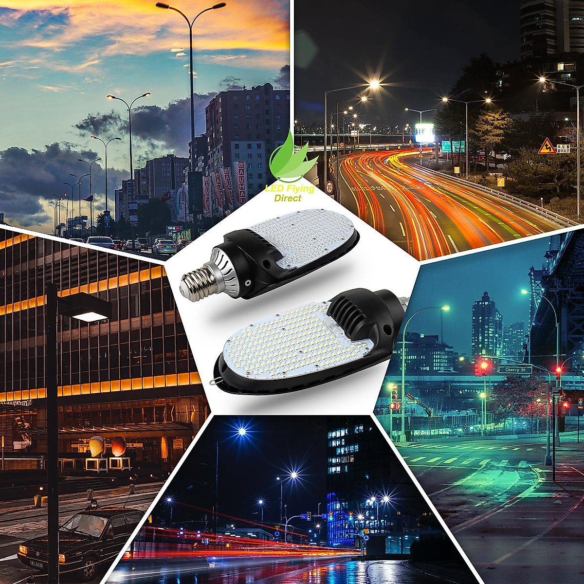 115W LED Shoebox Corn Retrofit Lamp, 16100LM 5000K LED Retrofit Corn Light Bulb Rotatable E39 Mogul Base, 180° LED Paddle Bulb (500W MH Equiv.) for Parking Lot Wall Pack Flood Lighting Fixture (4)