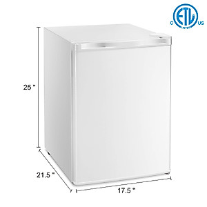 Joy Pebble Free Standing Upright Freezer with Removable Shelf, Adjustable Thermostat, Compact Reversible Single Door Vertical Freezers for Home/Hotel/Apartment/Office (2.1 cu.ft, white)