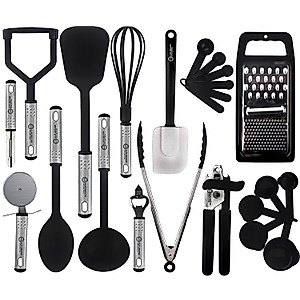 Cooking Utensils Set 23 Piece Stainless Steel Heat Resistant Nylon Kitchen Tool