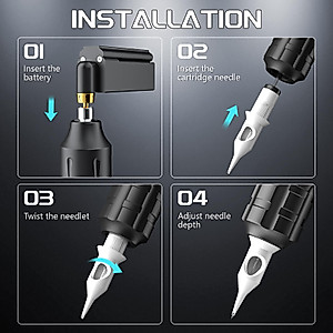 Wireless Tattoo Gun,Solong Rotary Wireless Tattoo Machine with 20Pcs Tattoo Cartridge Needles 1500mAH Tattoo Gun Wireless for Tattoo Artists and Tattoo Beginners with Portable Carry Case