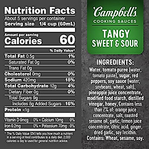 Campbell's Cooking Sauces, Tangy Sweet and Sour, 11 Oz Pouch