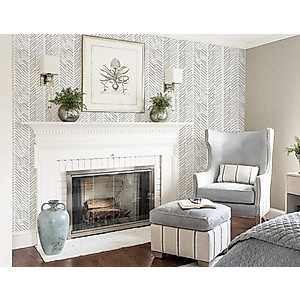 Guvana Striped Peel and Stick Wallpaper Beige White Wallpaper Striped Contact Paper 118" ｘ17.7 Neutral Self Adhesive Wallpaper Removable Line Contact Paper Wallpaper for Bathroom Livingroom Covering