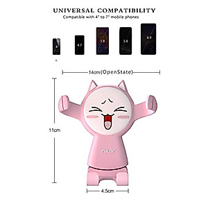 Cute Girly Cartoons Car Phone Holder Mount Air Vent Phone Holder for Car,Compatible Dashboard Windshield Car Phone Holder,Car Accessories for Women and Girls (Rose Pink)