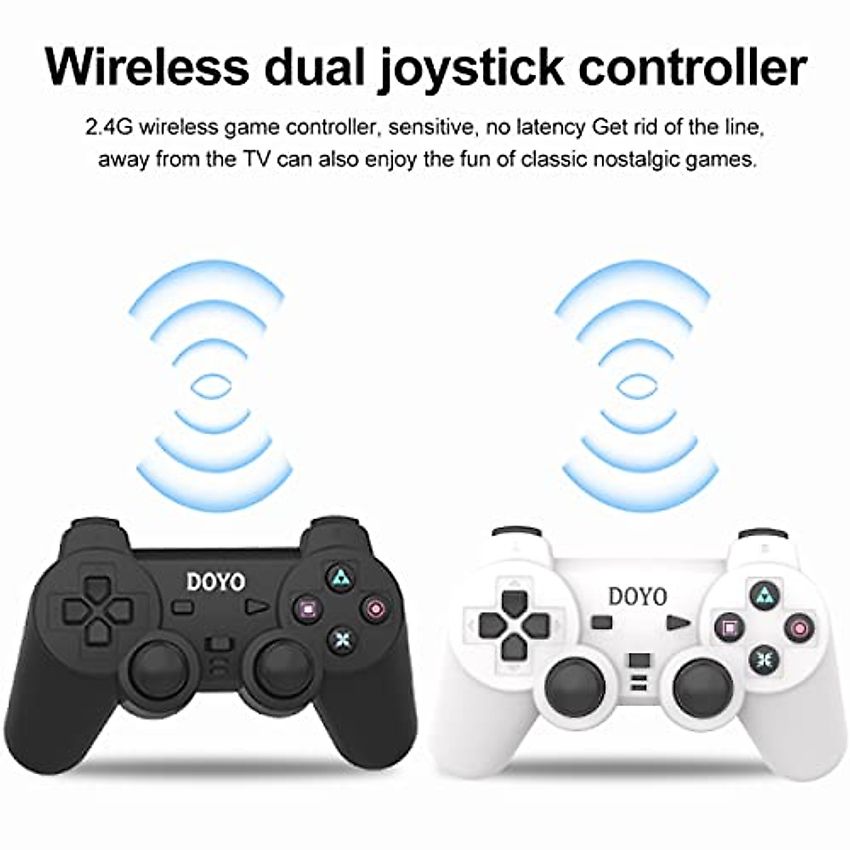 Wireless Retro Game Console,Handheld TV Game Console 4K HDMI Output, Dual 2.4G Wireless Controllers - Plug & Play Nostalgic Gaming System