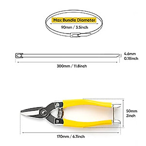 100 Pcs Stainless Steel Zip Ties Comes With Cutting Tools, Metal Cutting Shears for Cutting Stainless Steel Cable Ties -Suitable For Gardens, Farms, Chain Link Fences, Vehicles, Etc.