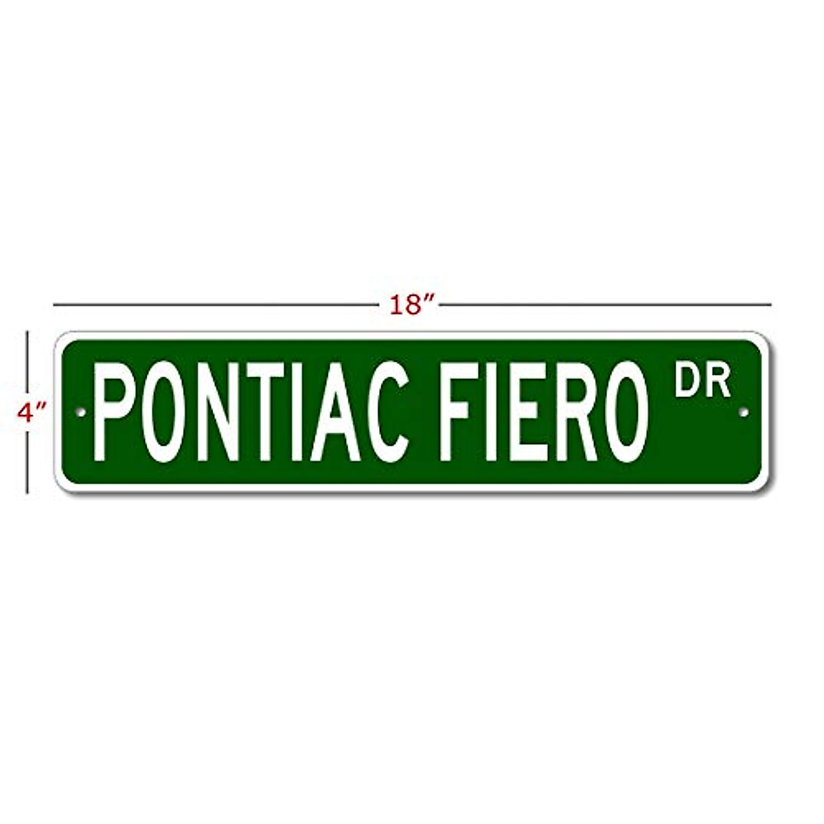 Pontiac Fiero Street Sign, GM Car Sign, Metal Garage Sign, Novelty Wall Decor - 4x18 inches
