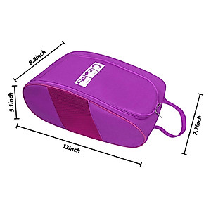 Waterproof Breathable Dustproof Travel Portable Shoes Zipper Handle Carrying Case Organizer Home Shoes Free Stand Packing Cubes Box Storage Bag (Red)
