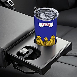 LIICHEES Flag of the National Guard Bureau Stainless Steel Vacuum Insulated Tumbler 20oz Coffee Cups Travel Mug Water Cup with Metal Straw Cleaning Brush