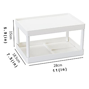 Desktop Storage Rack，2 Layers Large Capacity Stackable Cosmetic Organizer Drawers, Ideal for Desk optimization, Cosmetic Storage, Student Stationery Organization，Suitable for Office, Study, Makeup.