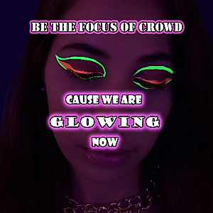 Bowitzki 50g Water Activated Eyeliner Retro Graphic Hydra Eye Liner Makeup UV Glow Fluorescent Cake Aqua Color Split Cakes Neon Rainbow Face Paints Body Painting for Halloween Christmas (Sun & Sea)