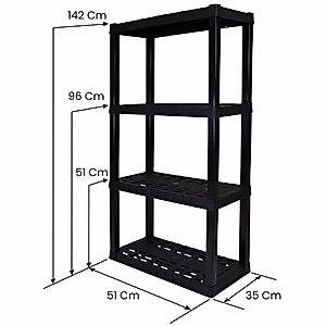 Oskar 4-Tier Storage Shelf, Heavy Duty Shelving Unit, 400 lbs(14 x 30 x 57 inches), Multipurpose Organizer for Garage, Basement, Laundry Room, Utility Shed, Workshop, Made in North America, Black