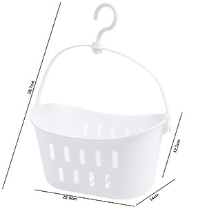 Generic Plastic Hanging Shower Storage Basket Bathroom Organizing Basket with Hook Bathroom Sundries Holders Kitchen Cabinet Organizer Basket, ATMB23A23/DFHF