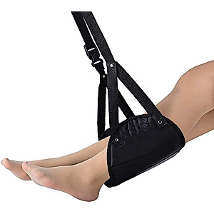 Foot Rest,Portable Travel Footrest Flight Carry-On Foot Rest Adjustable Height Foot Rest Travel Accessories Footrests Hammock,Black