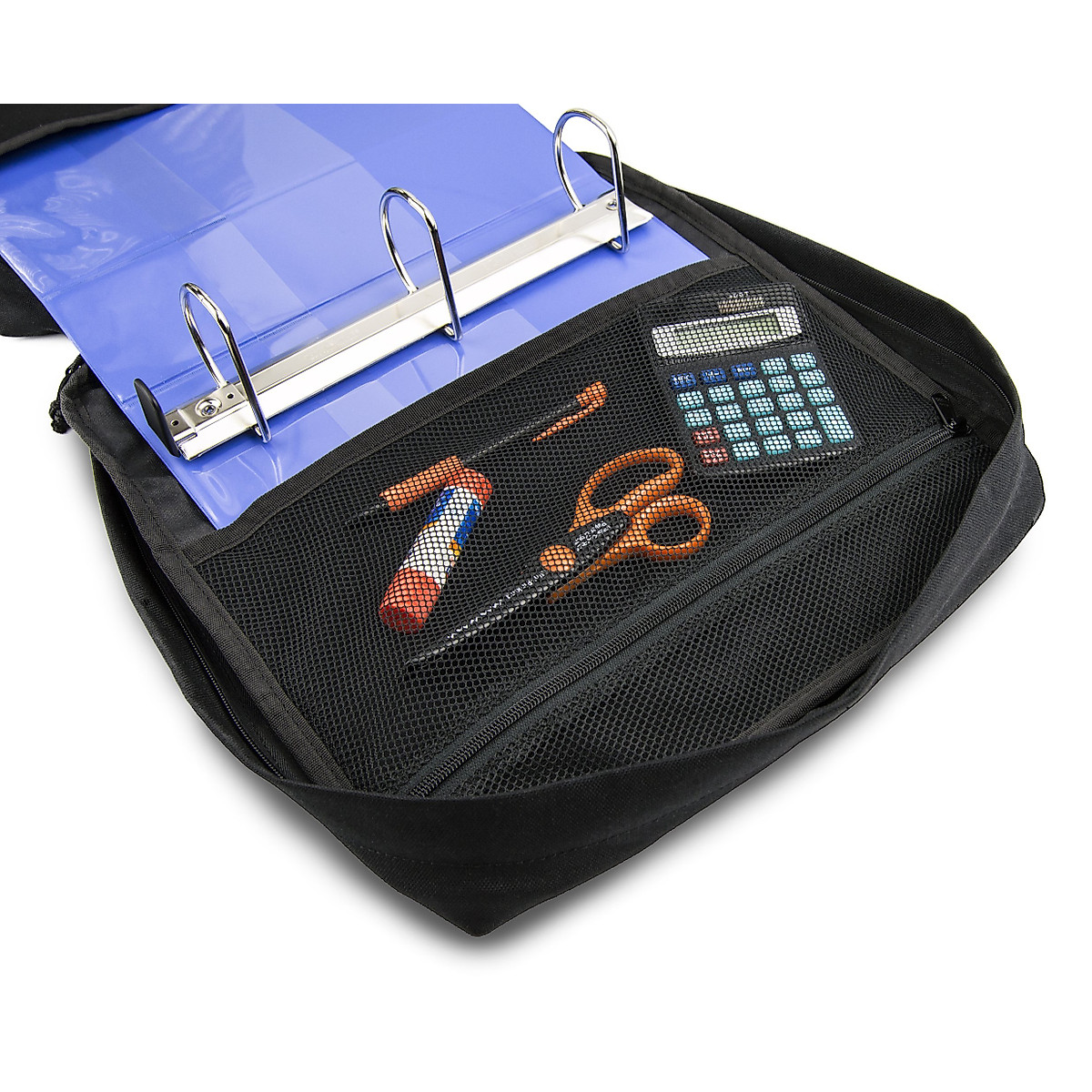 BinderBag Messenger Zippered 3-Ring Binder Bag (Blue)