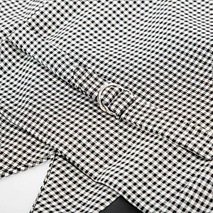 GRACE KARIN Women's Outerwear Vests Fully Lined Blazer Dressy Vest Coat for Work(S, Black-White Plaid)